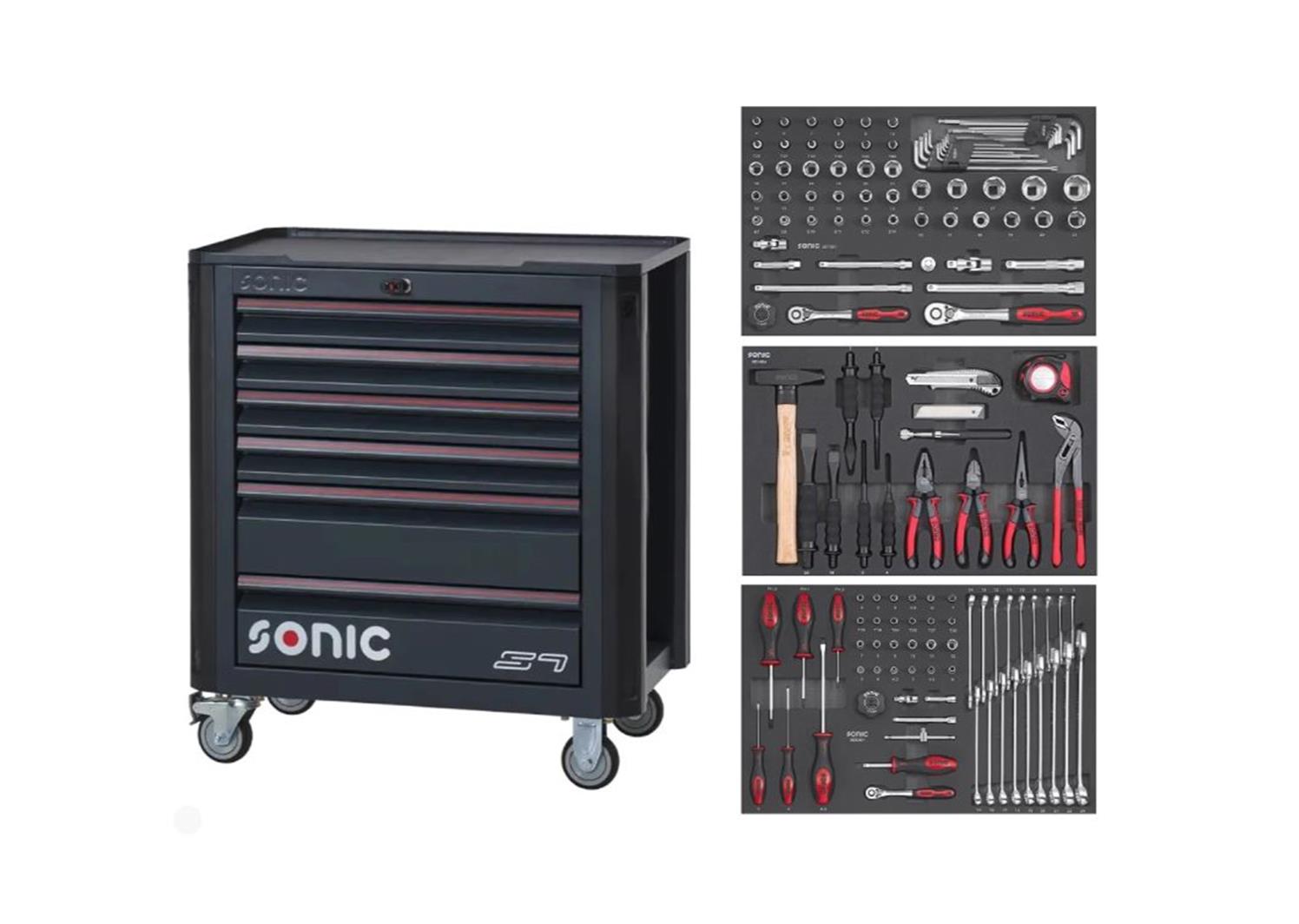 SONIC radionička kolica sa alatom next s7, 6 ladica, 3 popune, 140 ...
